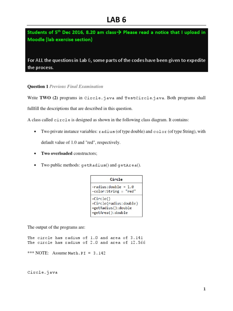 Lab 6 Question Pdf Inheritance Object Oriented Programming 1284