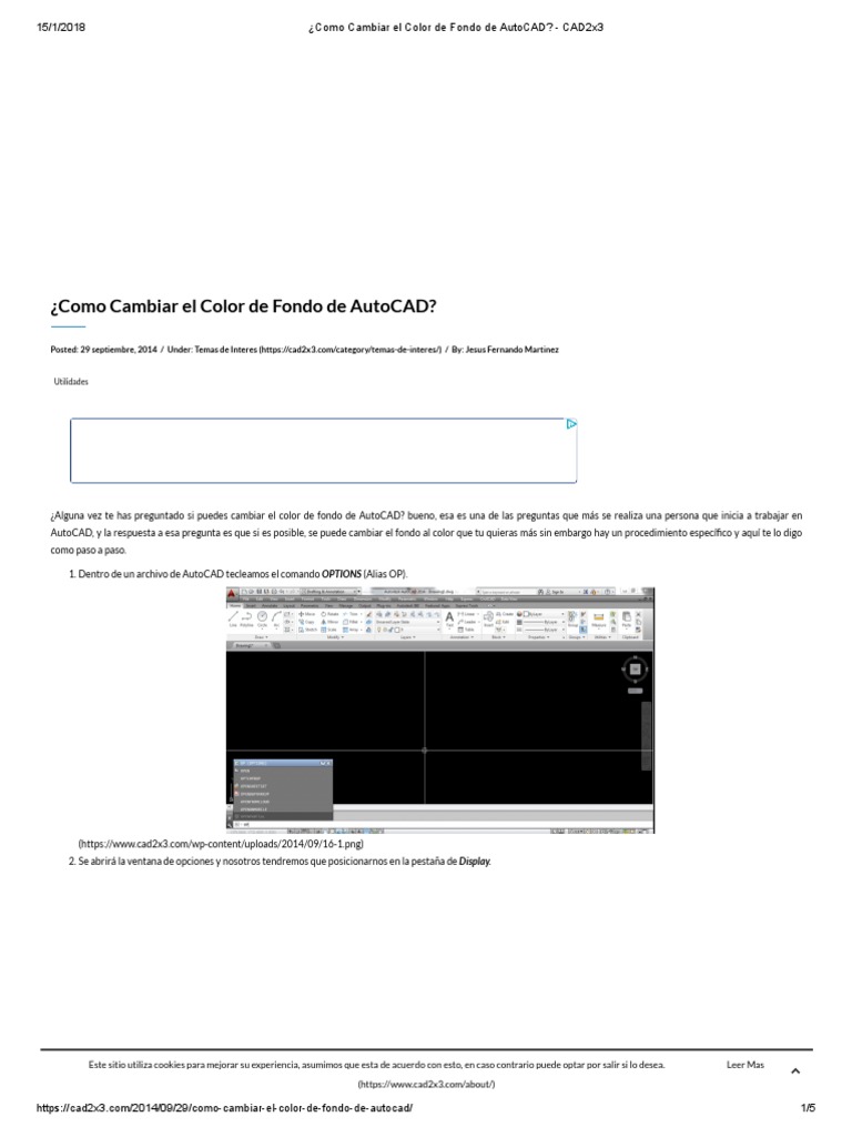 ¿Como Cambiar El Color de Fondo de AutoCAD - CAD2x3 | PDF | Software ...