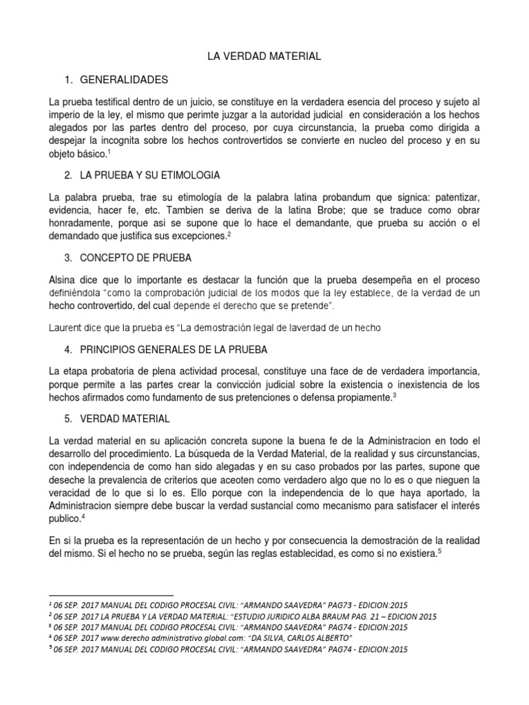 La Verdad Material | PDF | Evidencia (ley) | Ley procesal