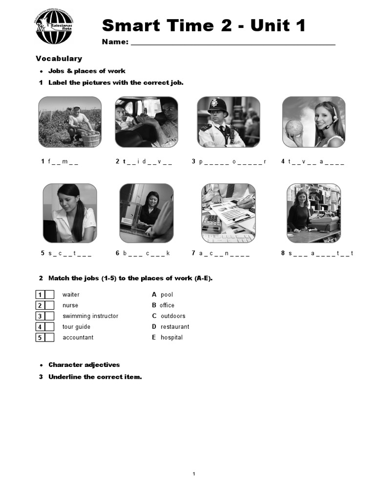 Smart Time 2 Unit 1 Test - 2017-18 | PDF