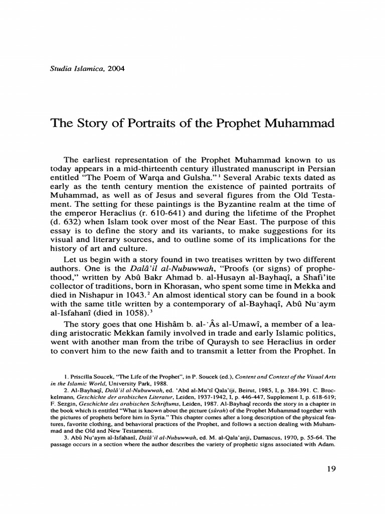 The Story of Portraits of The Prophet Muhammad | PDF | Muhammad ...