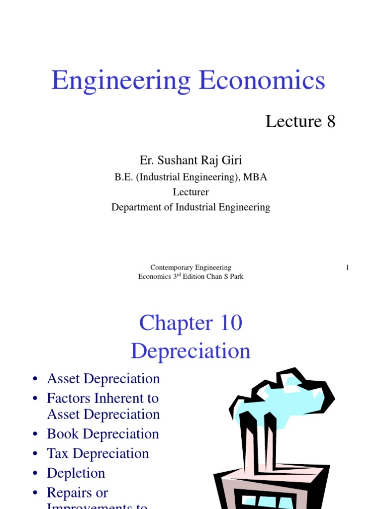 Engineering Economics Lecture 8 PDF | PDF | Depreciation | Expense