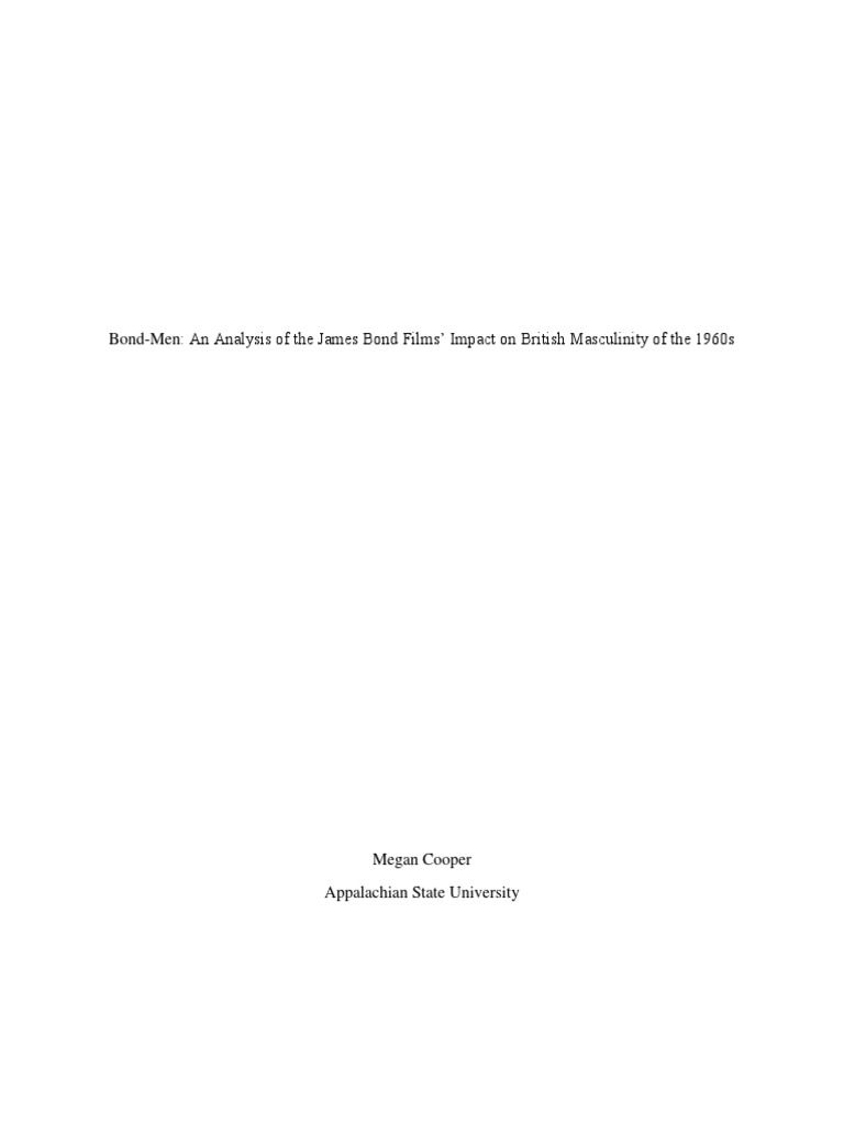 Bond-Men - An Analysis of The James Bond Films' Impact On British ...