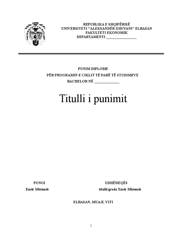 Formati Punim Diplome Bachelor | PDF