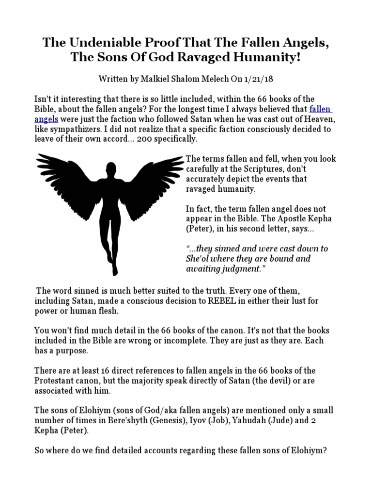 The Undeniable Proof That the Fallen Angels the Sons of God Ravaged ...