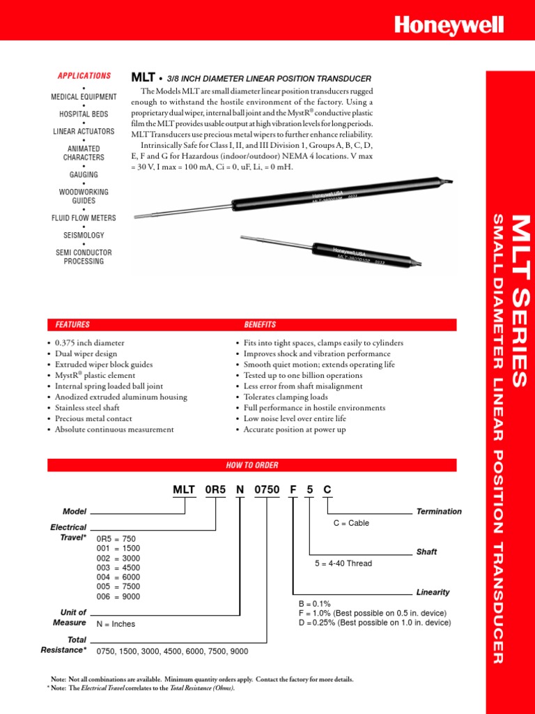 Honeywell MLT | PDF | Electrical Resistance And Conductance ...