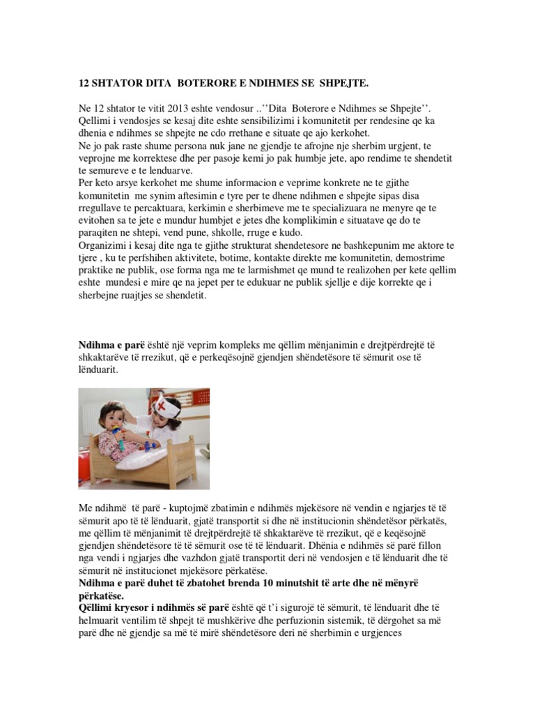 Dita Boterore e Ndihmes Se Shpejte PDF | PDF