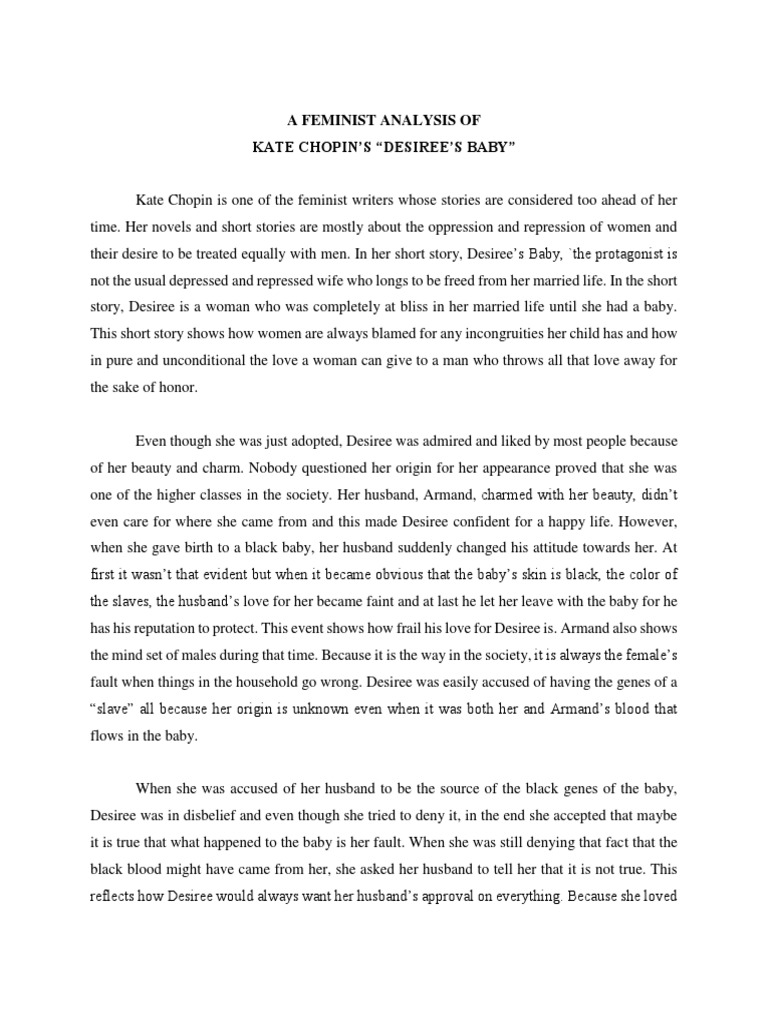 Feminist Insights on Desiree's Baby | PDF | Woman