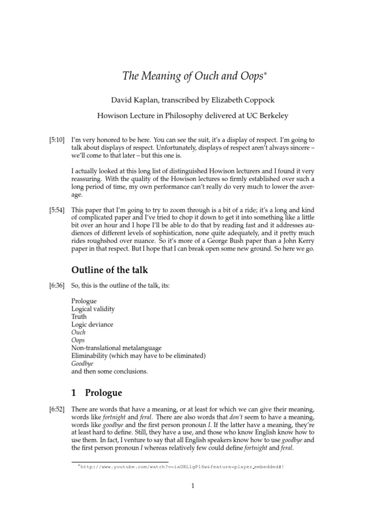 The Meaning of Ouch and Oops | PDF | Argument | Validity