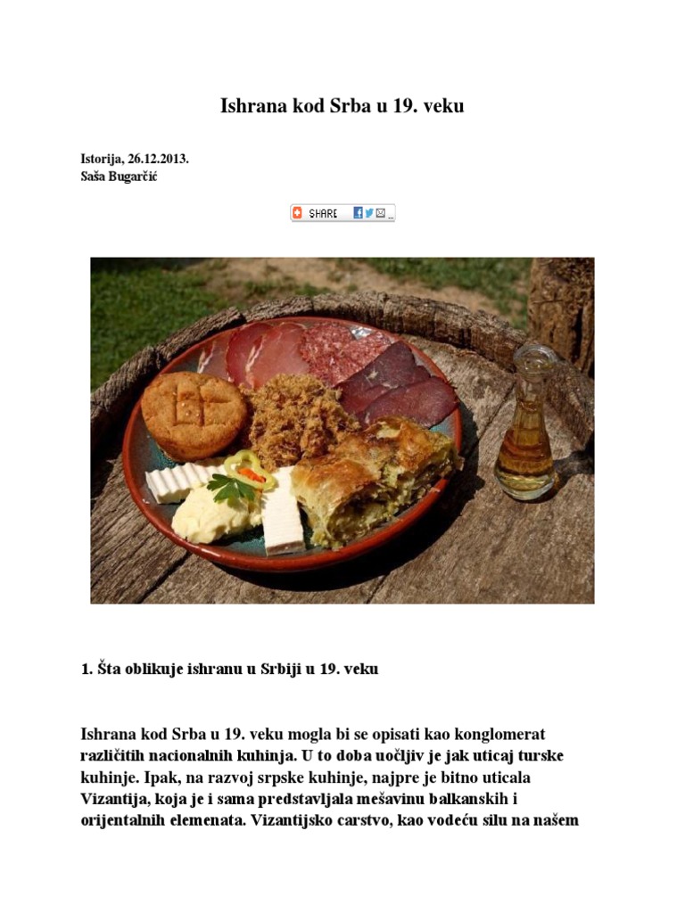 Ishrana Kod Srba U 19 | PDF