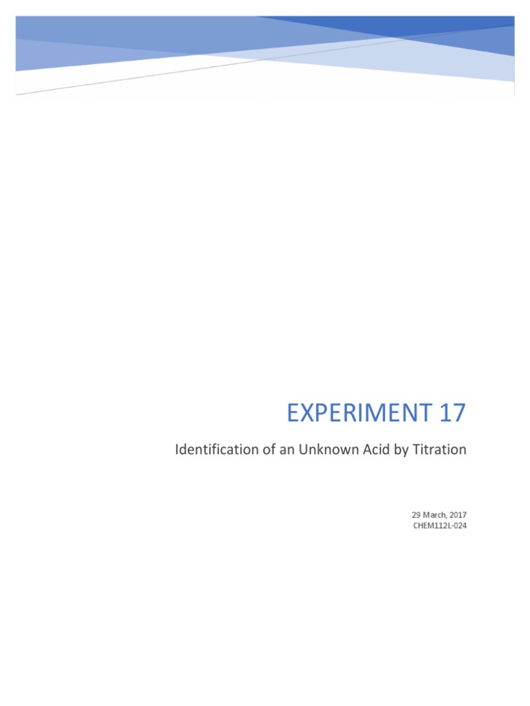 Titration Lab Report | PDF | Titration | Chemistry
