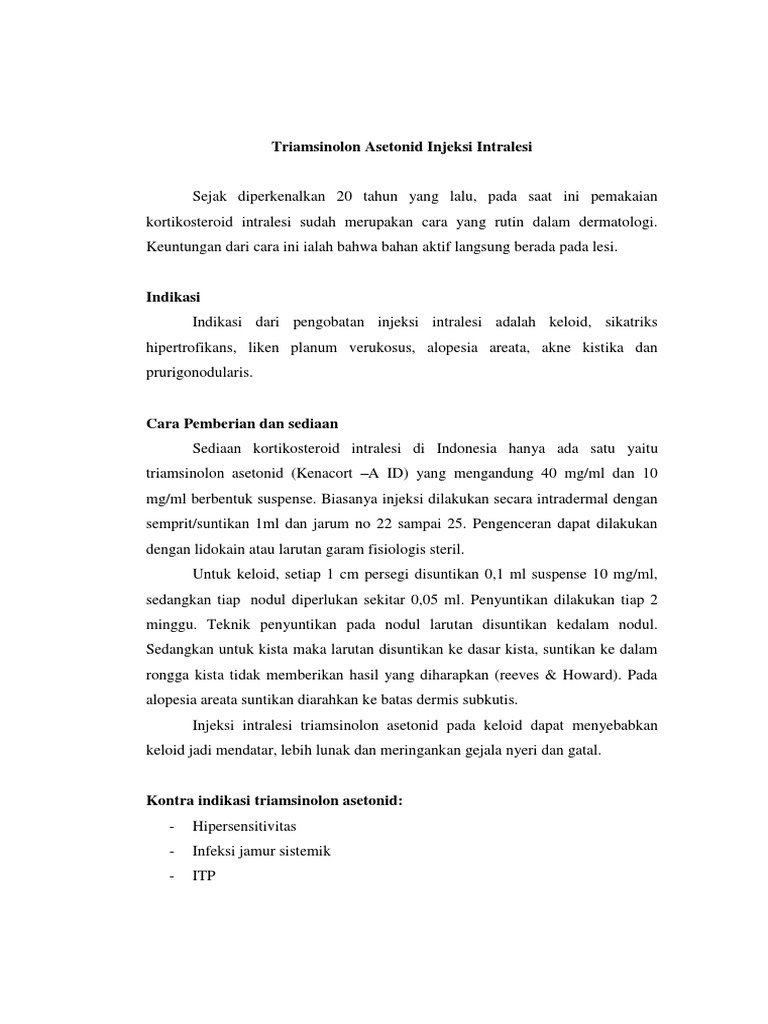 Triamsinolon Asetonid Injeksi Intralesi | PDF