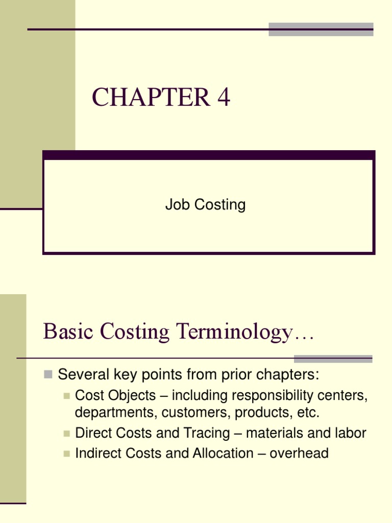 Cost12eppt - 04 Job Costing | PDF | Cost Accounting | Debits And Credits
