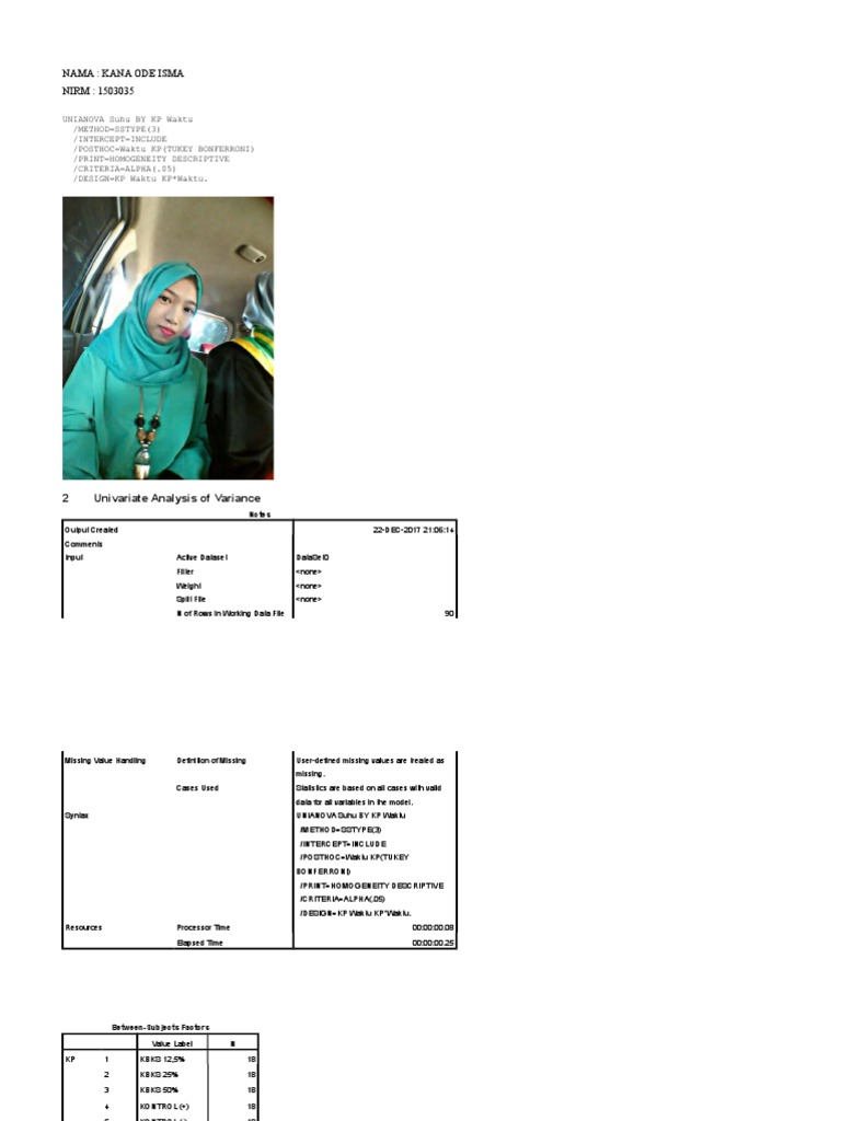 Kana Ujian Anova | PDF | Multiple Comparisons Problem | Analysis Of Variance