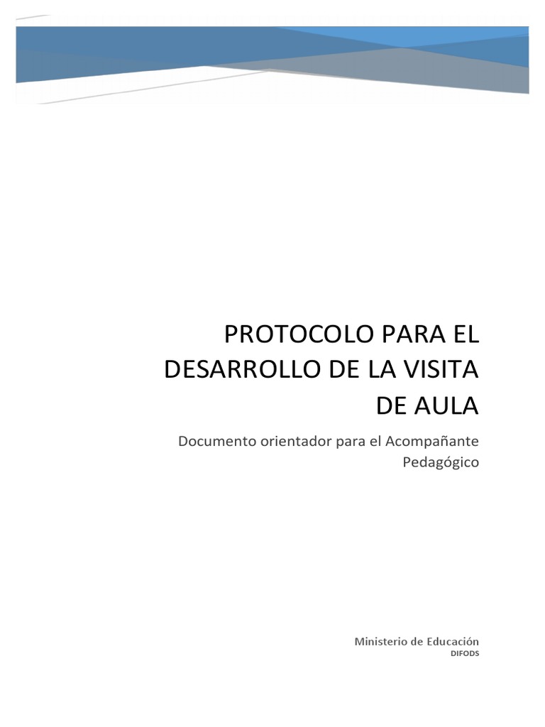 Protocolo Visita de Aula PDF | PDF | Salón de clases | Aprendizaje