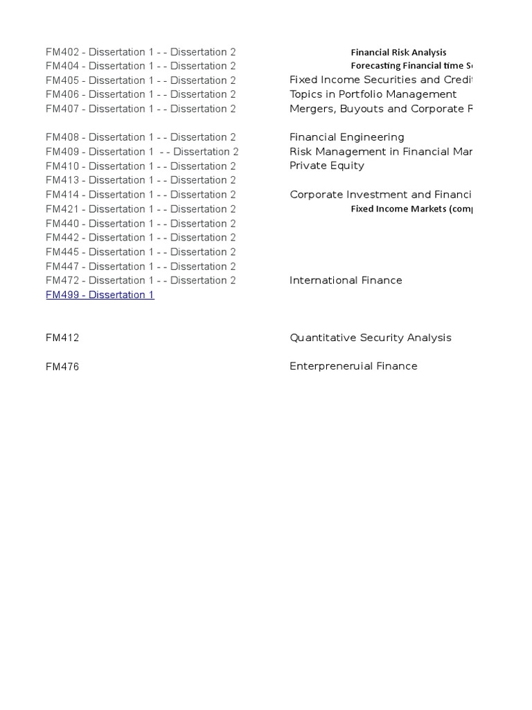 Courses Codes&Names | PDF | Financial Modeling | Financial Economics