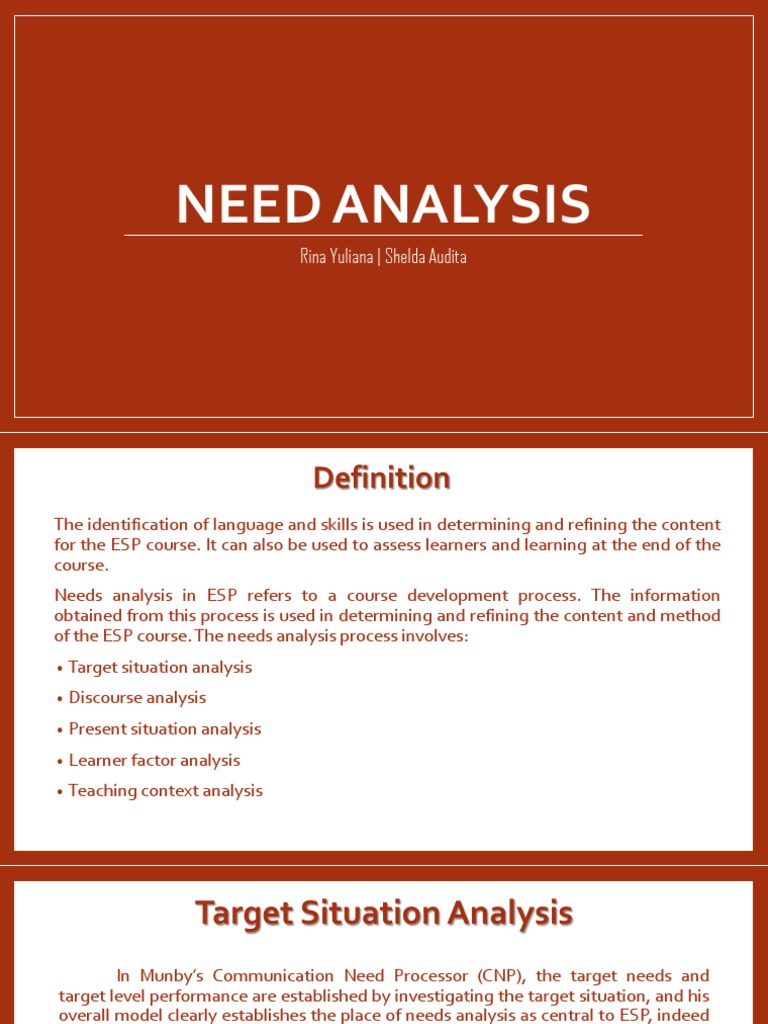 Need Analysis | PDF | Learning | Linguistics