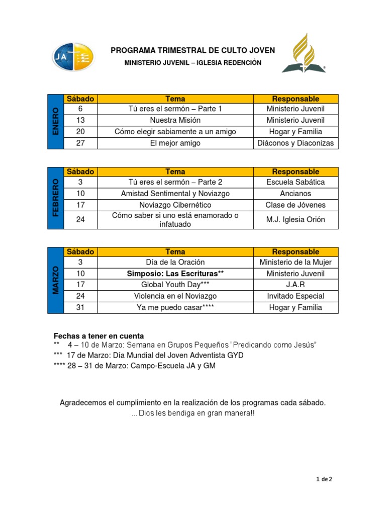 Programación Culto Joven 2018 | Religión y creencia | Religión y espiritualidad