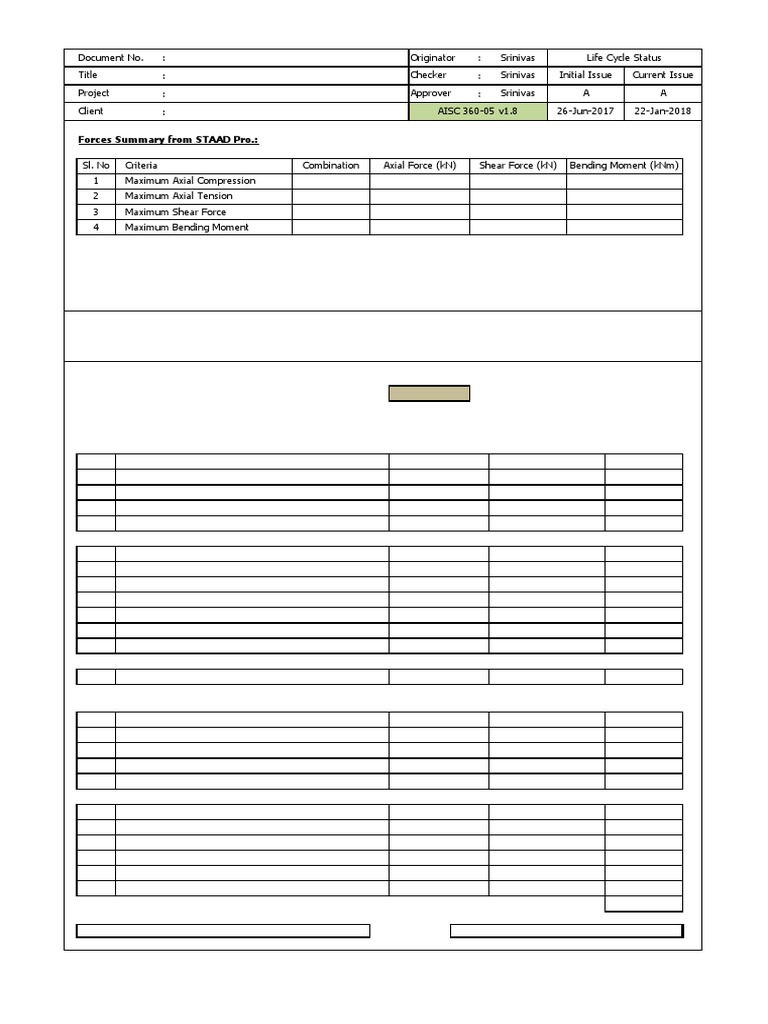 Connection Calculations Template - 123 | PDF
