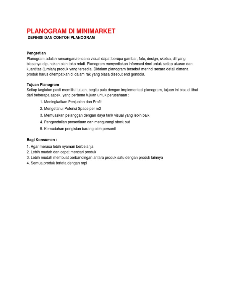 Planogram Di Minimarket | PDF | Pengelolaan Keuangan & Uang | Seni