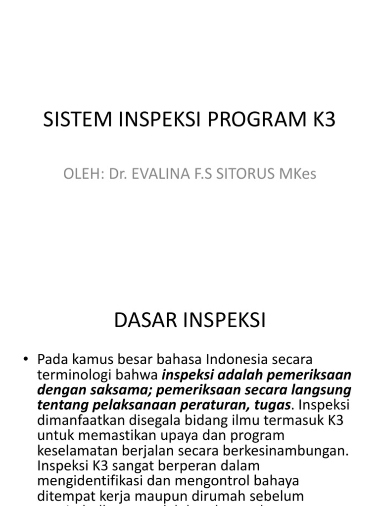 Sistem Inspeksi Program k3 | PDF