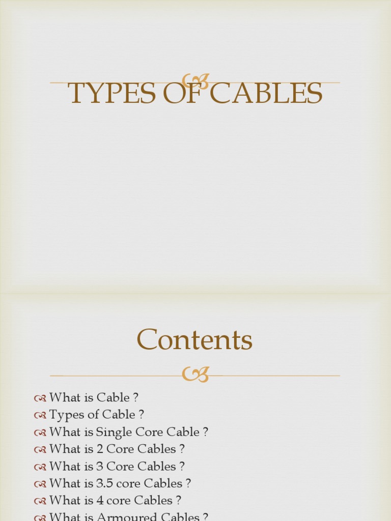 Types of Cables-3 | PDF | Electrical Conductor | Wire