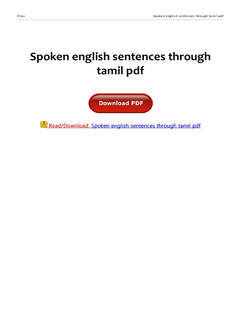 English Learning Through Tamil | PDF | Tamil Language | English Language