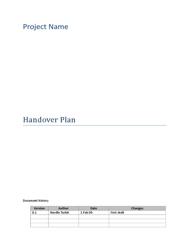 Handover Plan | Download Free PDF | Service Level Agreement ...