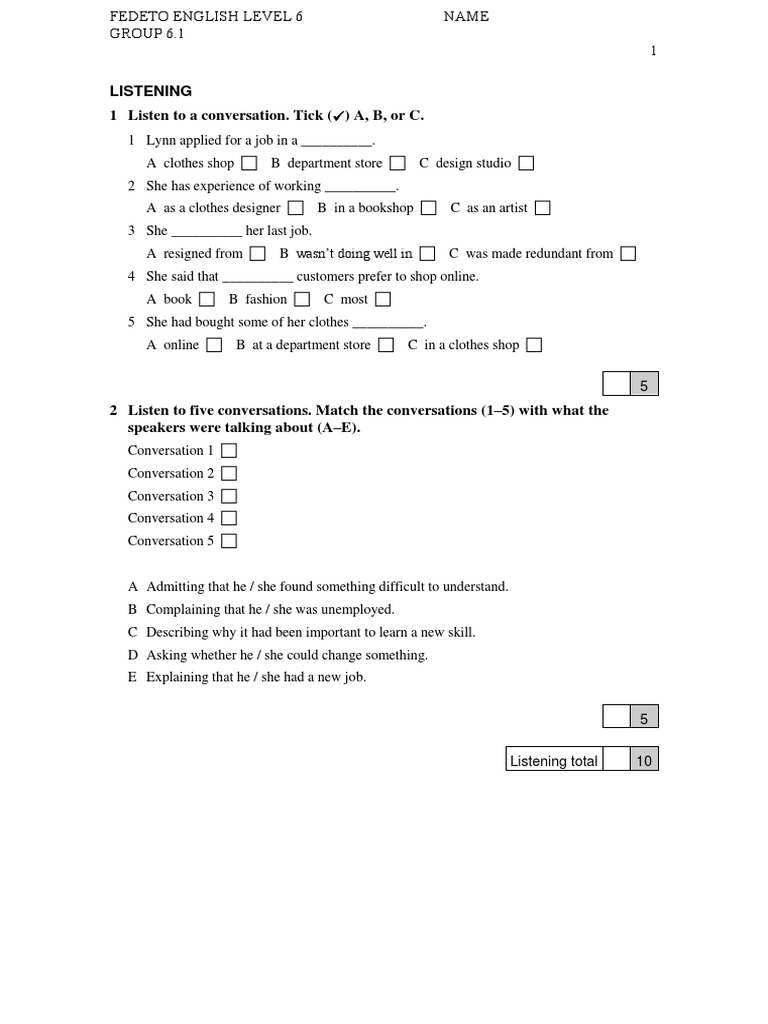 B1 english test | Conversation | Noun