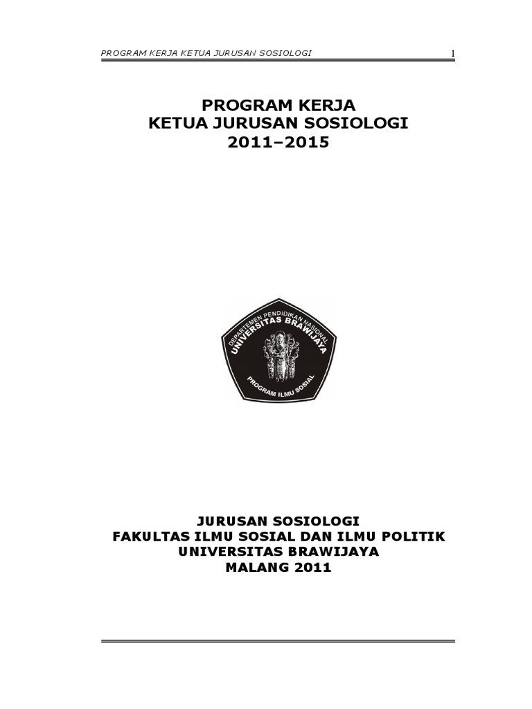 Program Kerja Kajur Sosiologi | PDF | Karier & Perkembangan