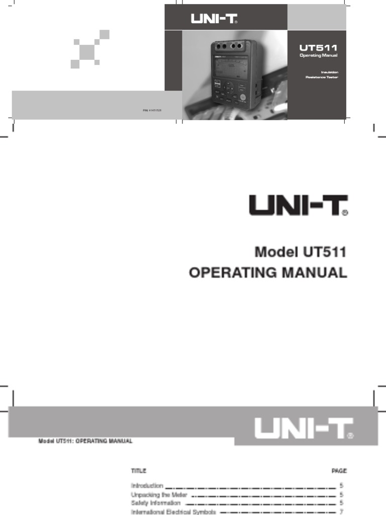 Ut511 en | PDF | Power Supply | Electrical Resistance And Conductance