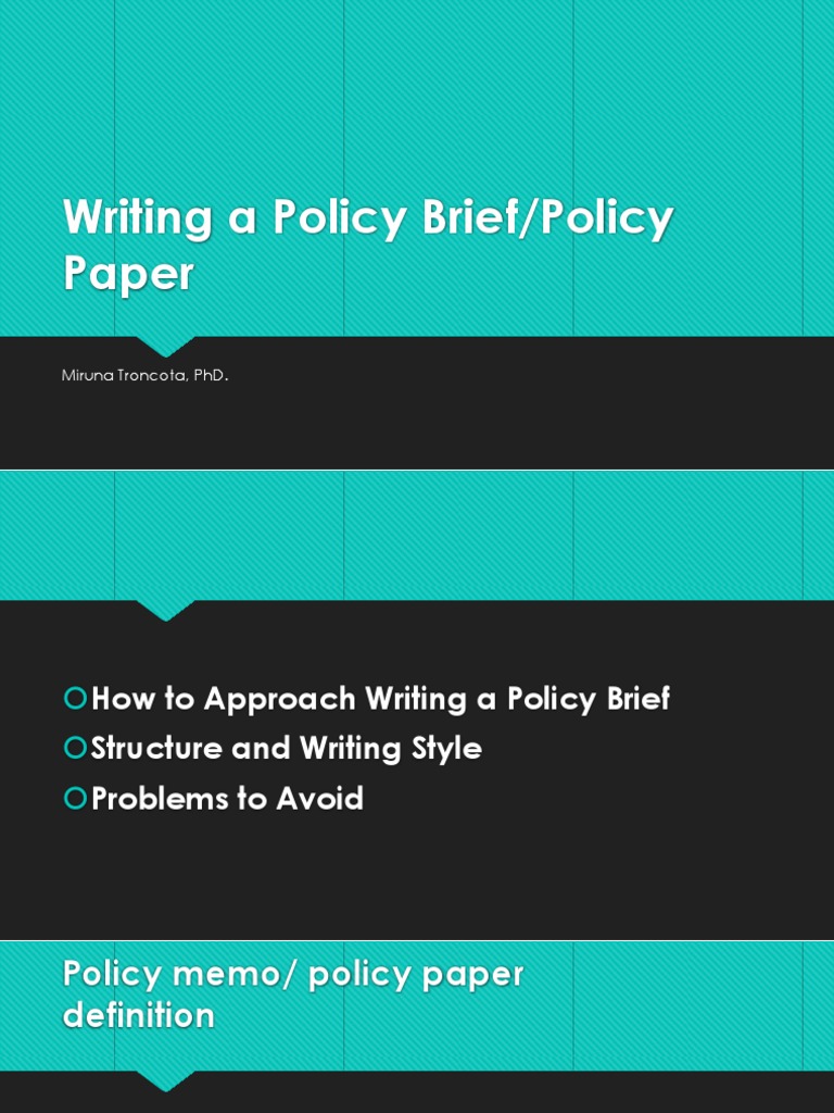 Policy Brief Writing Guide | PDF | Memorandum | Cost–Benefit Analysis