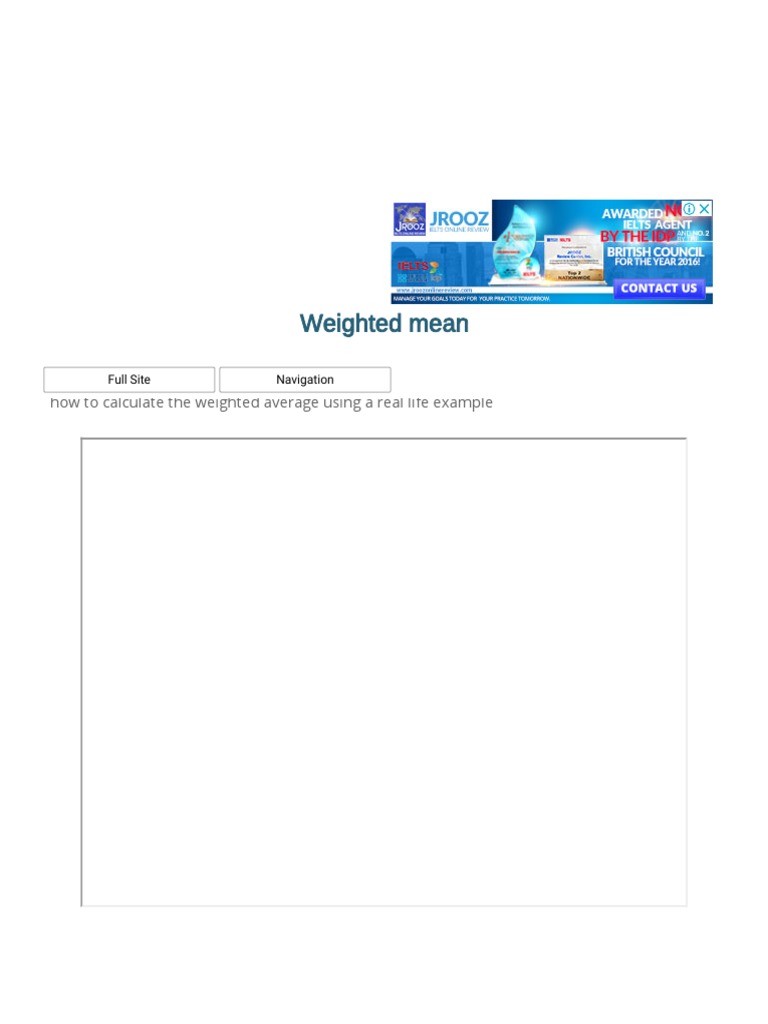 How To Calculate The Weighted Mean | PDF | Homework | Teaching Mathematics