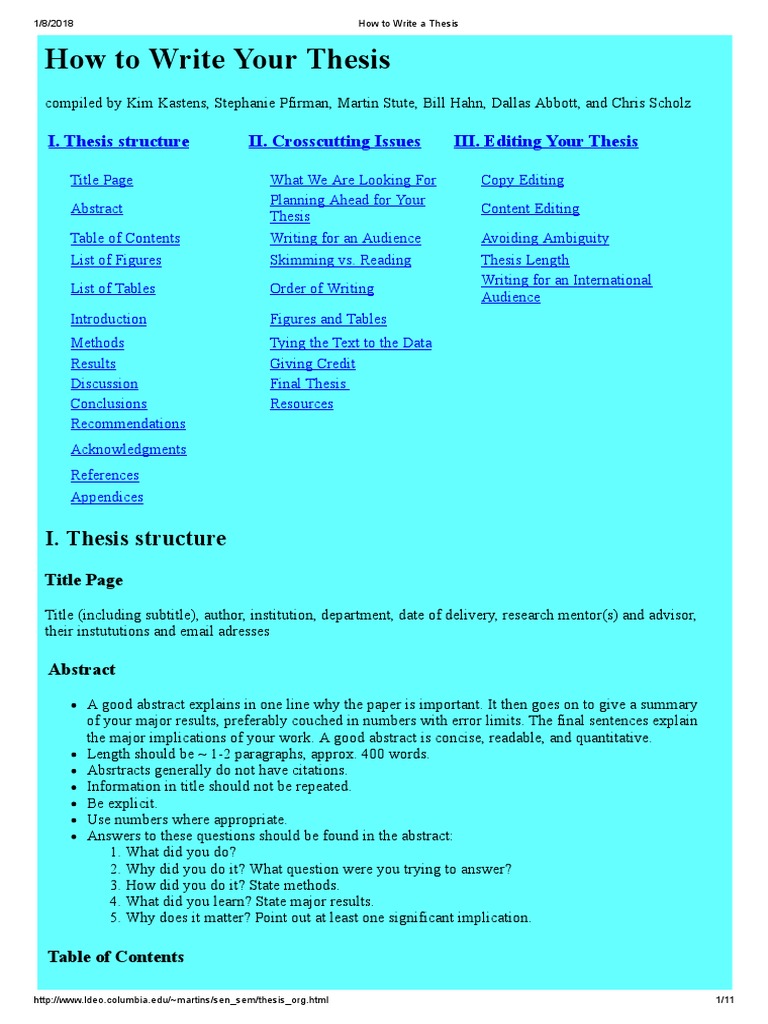 How To Write A Thesis | PDF | Abstract (Summary) | Verb