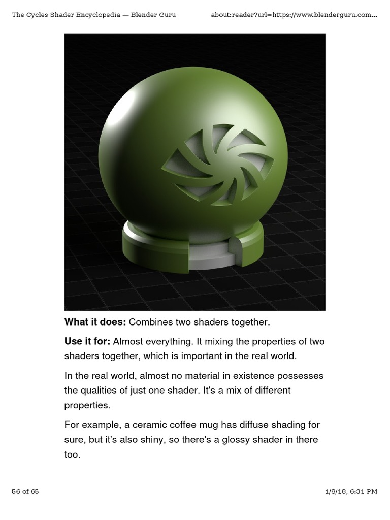 Blender Shaders 7 | PDF | Reflection (Physics) | Shader