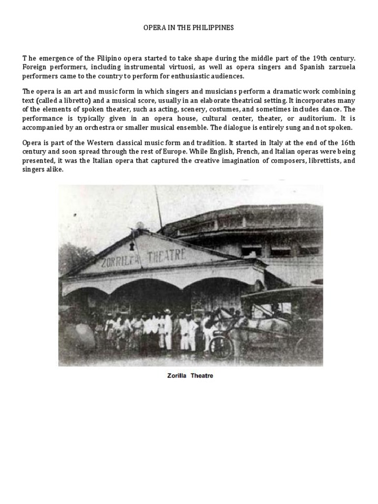 Opera in The Philippines | Performing Arts | Theatre