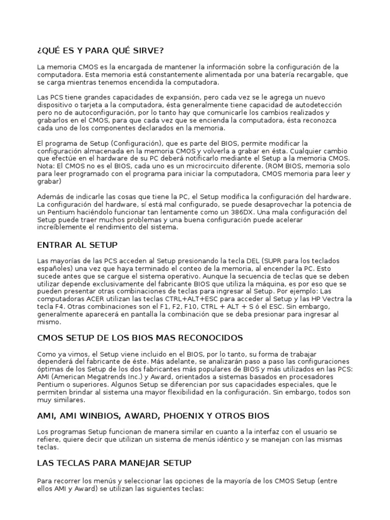 Qué Es y para Qué Sirve | PDF | Bios | Disco duro