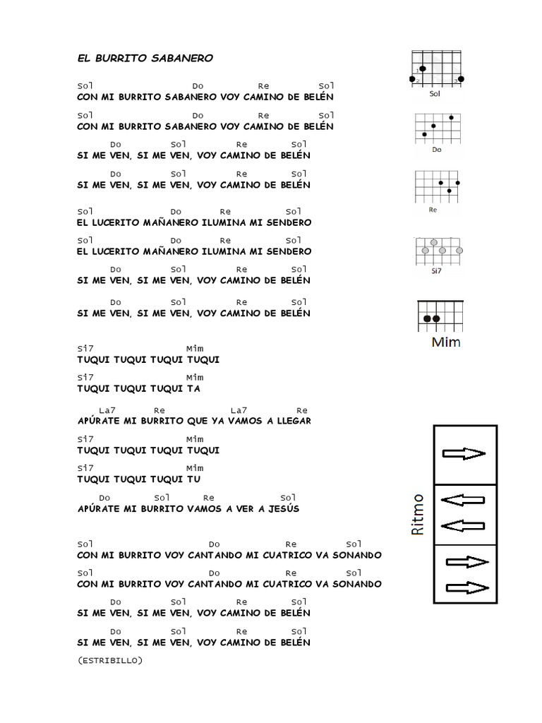 El Burrito Sabanero | PDF | Composiciones Musicales | Canciones