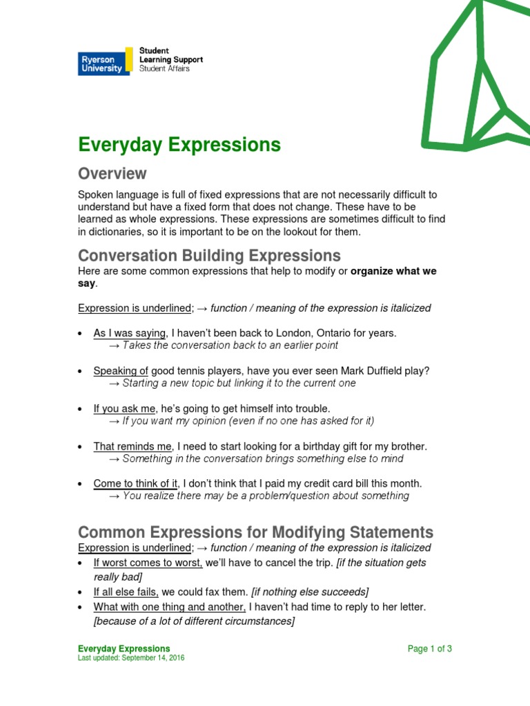 Everyday Expressions | PDF