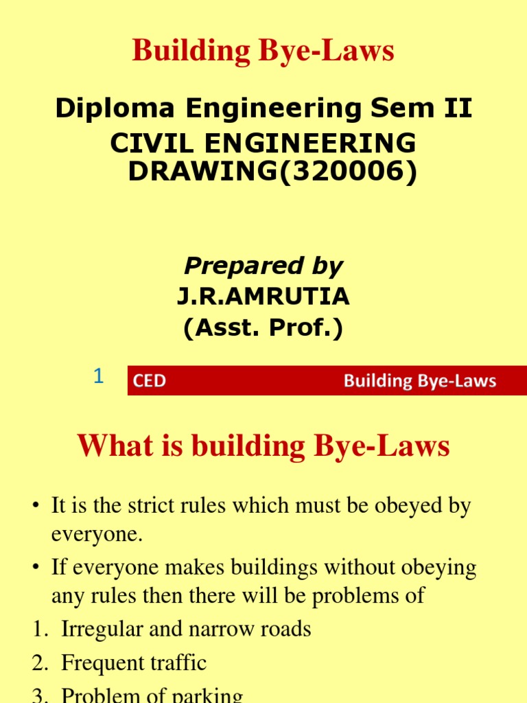 Building Bye-Laws: Diploma Engineering Sem II Civil Engineering DRAWING ...