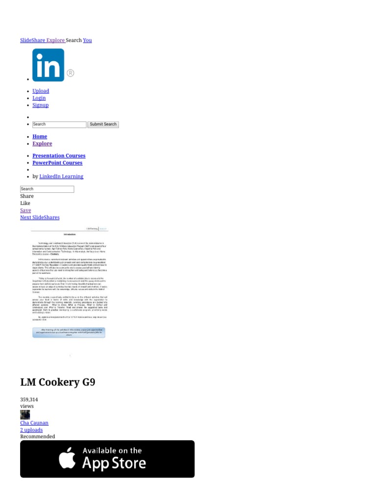 LM Cookery G9 PDF | PDF | Career & Growth | Business