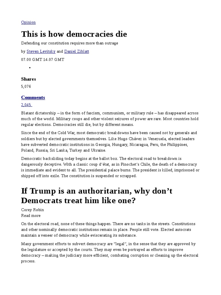 This Is How Democracies Die | PDF | Democracy | Political Ideologies