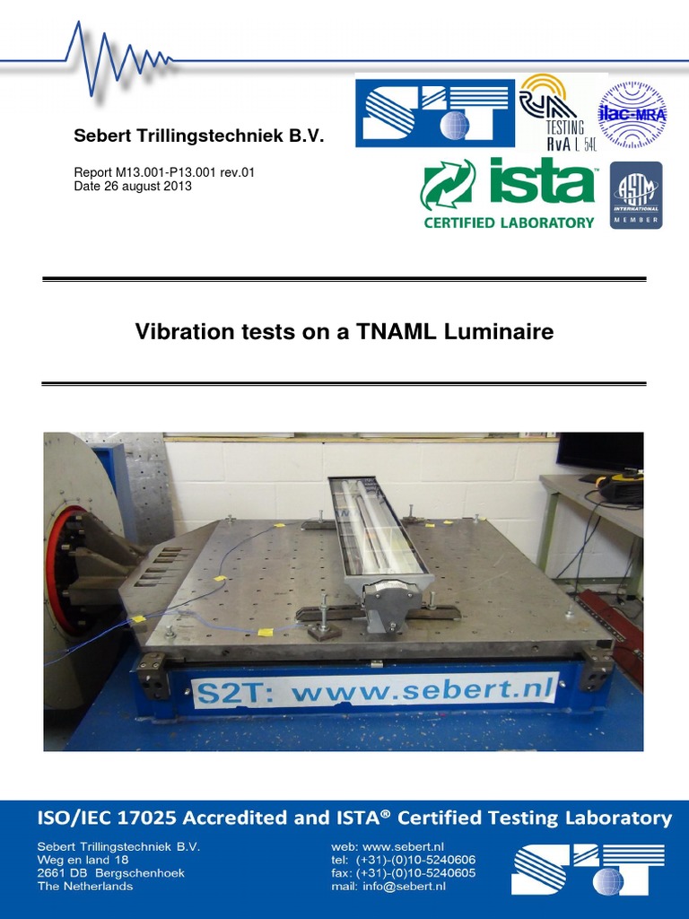 Vibration Test Report for TNAML Luminaire | PDF | Spectral Density ...