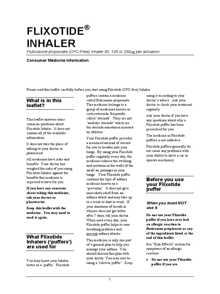 Flix o Tide Inhaler | Download Free PDF | Asthma | Dose (Biochemistry)