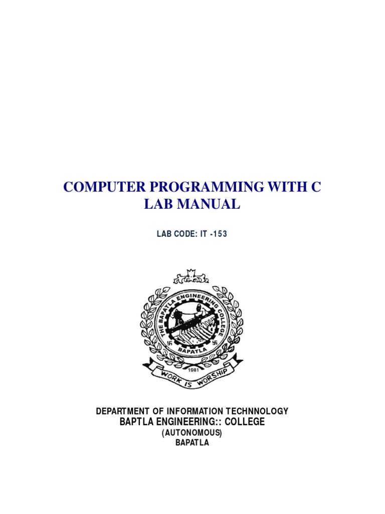 C Lab Manual | PDF | C (Programming Language) | Matrix (Mathematics)