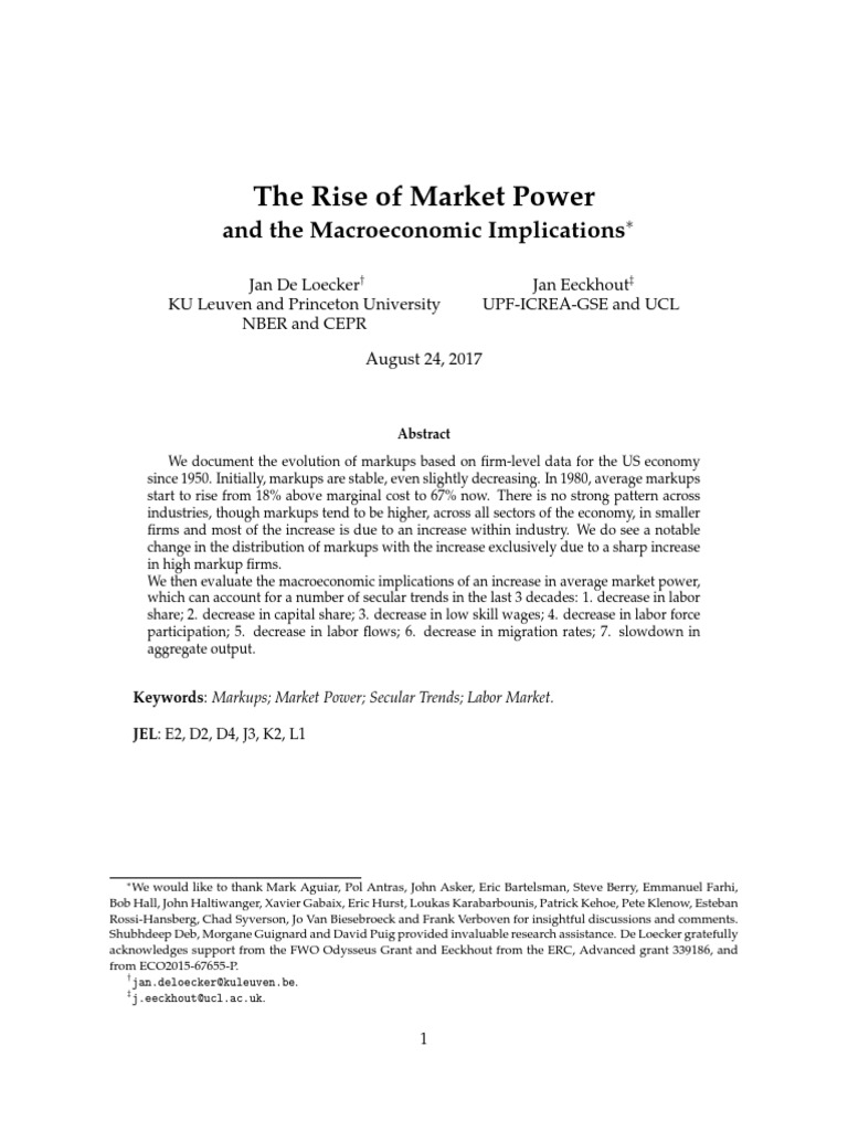 Market Power | PDF | Profit (Economics) | Market Power