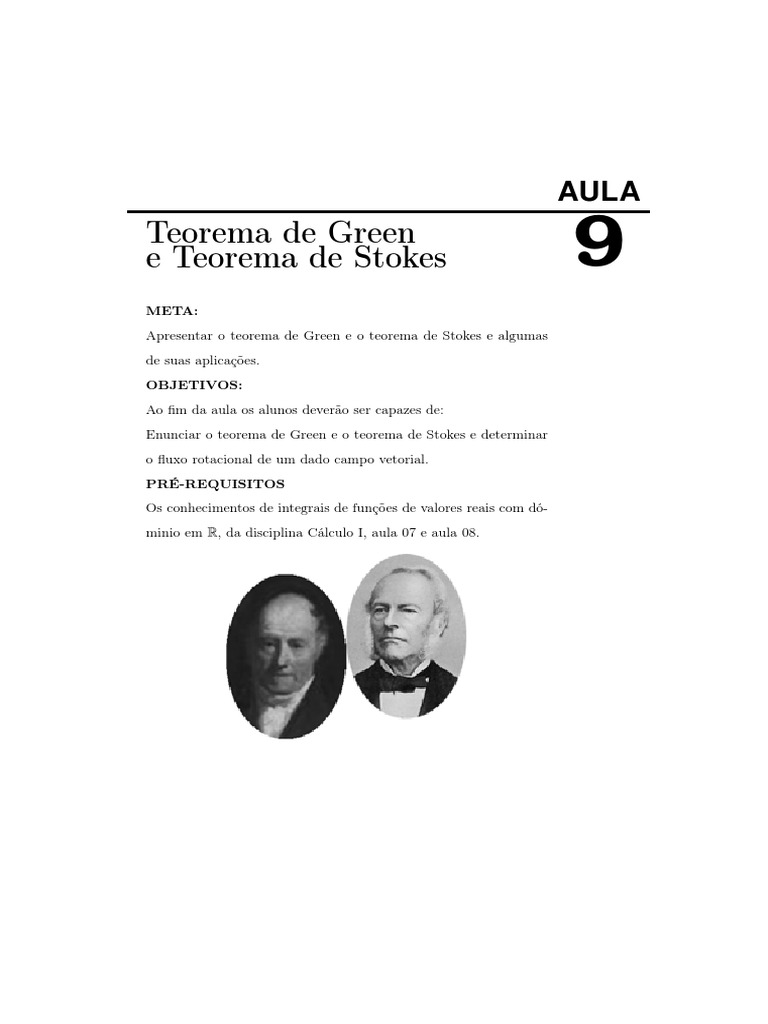 Teorema de Green Teorema de Stokes | PDF | Divergência | Vetor euclidiano
