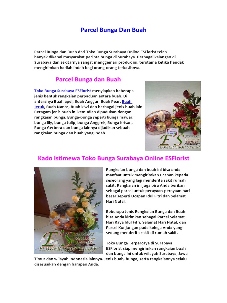 Parcel Bunga Dan Buah Dari Toko Bunga Surabaya | PDF | Griya & Taman