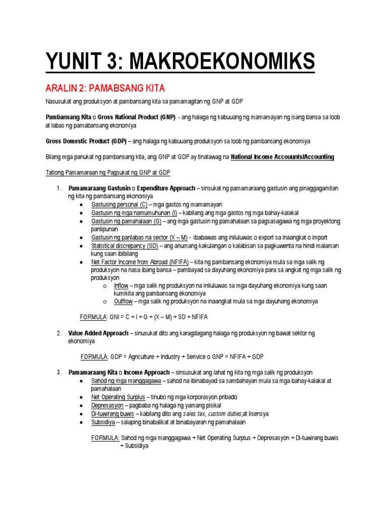 YUNIT 3 - Makroekonmiks | PDF