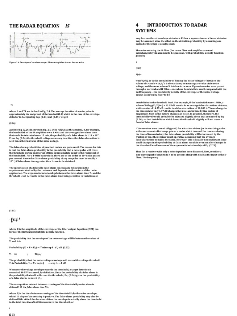 The Radar Equation Is 4 Introduction To Radar Systems | PDF ...